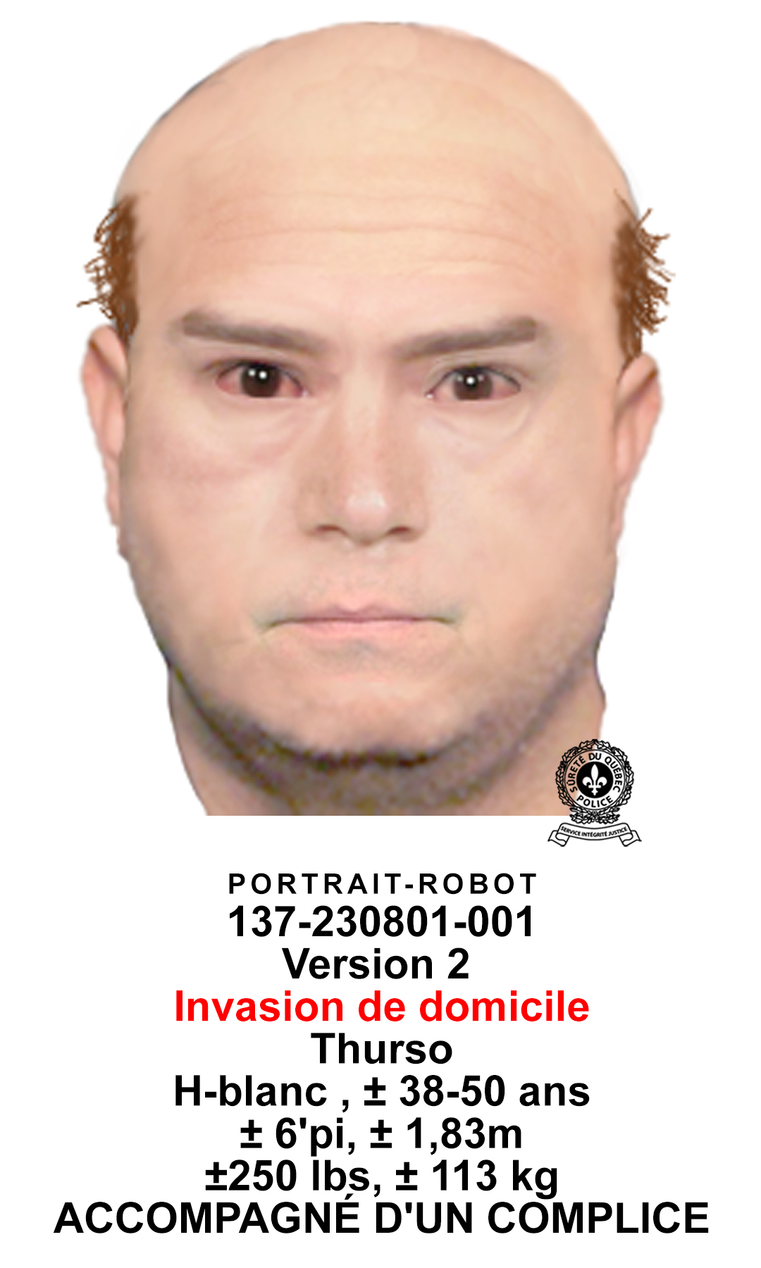 SUSPECT À IDENTIFIER POUR UNE INTRODUCTION PAR EFFRACTION - Sûreté du ...